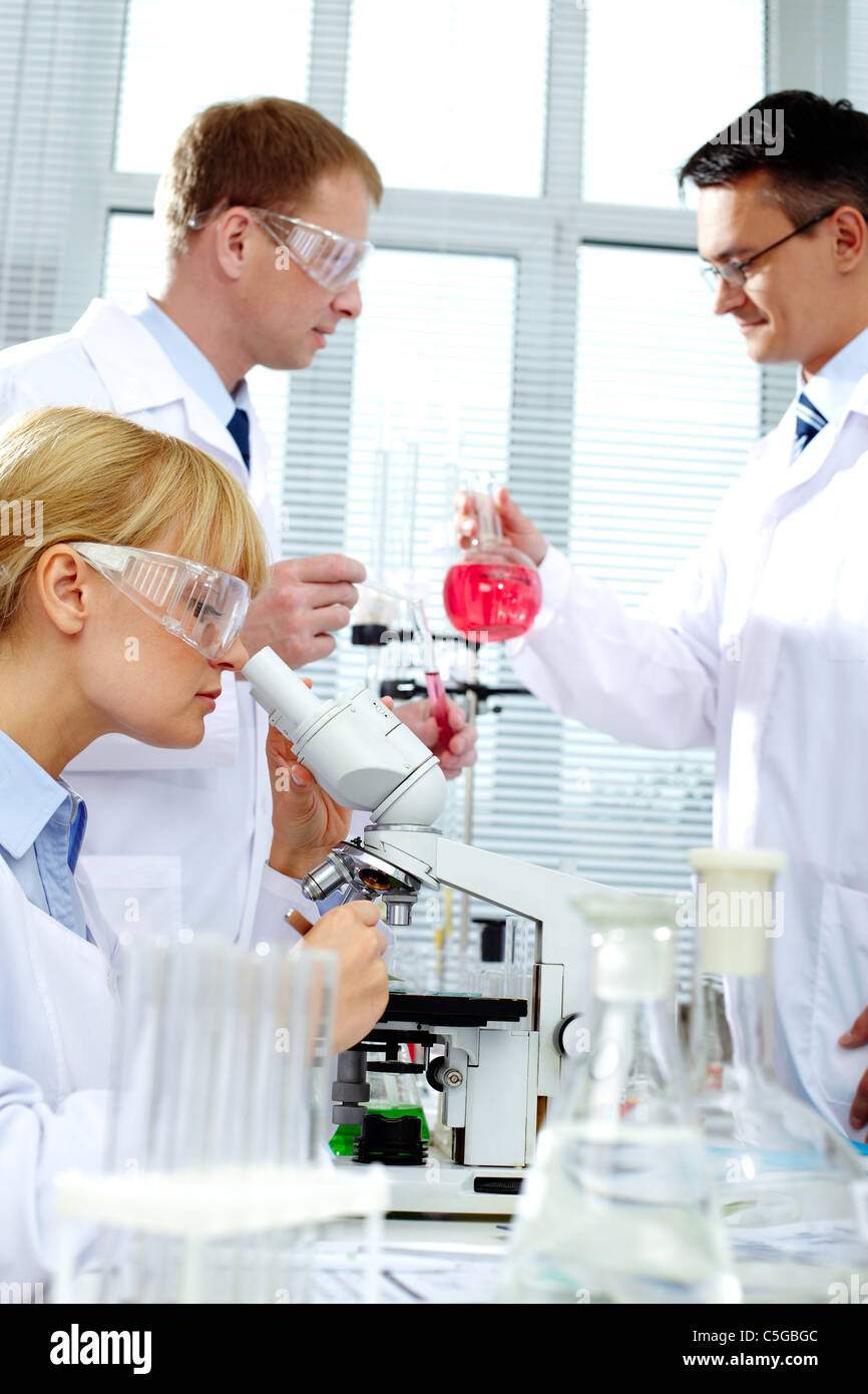 Working in lab Stock Photo - Alamy