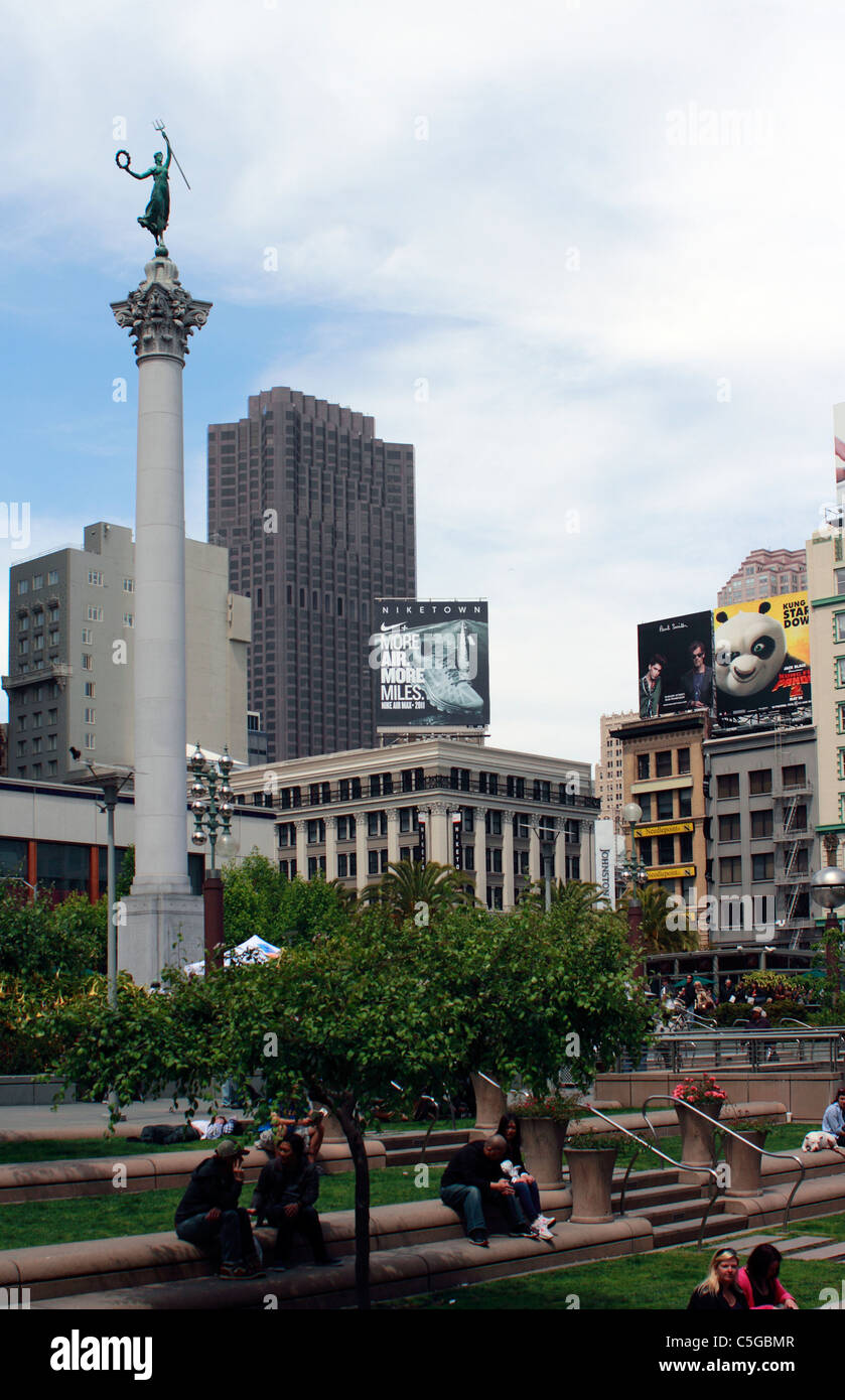San Francisco's Union Square. At the centre of Union Square is a tall ...