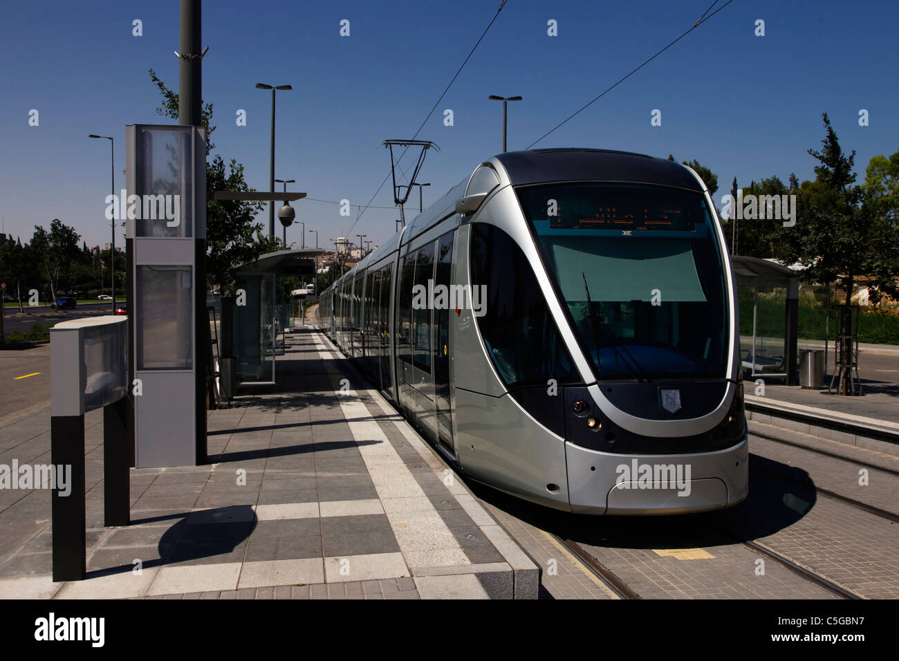 The Jerusalem Light Rail or Jerusalem Tramway Israel Stock Photo - Alamy