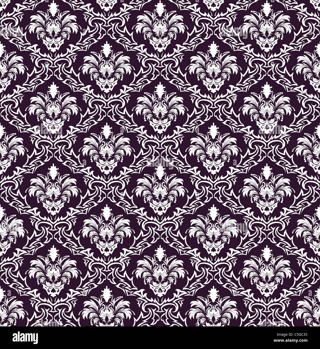 Damask seamless vector pattern Stock Photo - Alamy