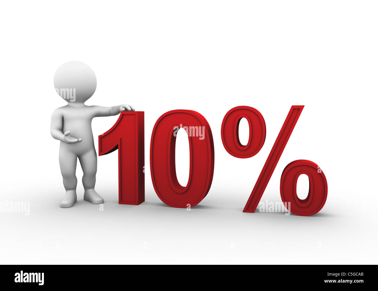 Bobby is presenting a discount percentage in red Stock Photo - Alamy
