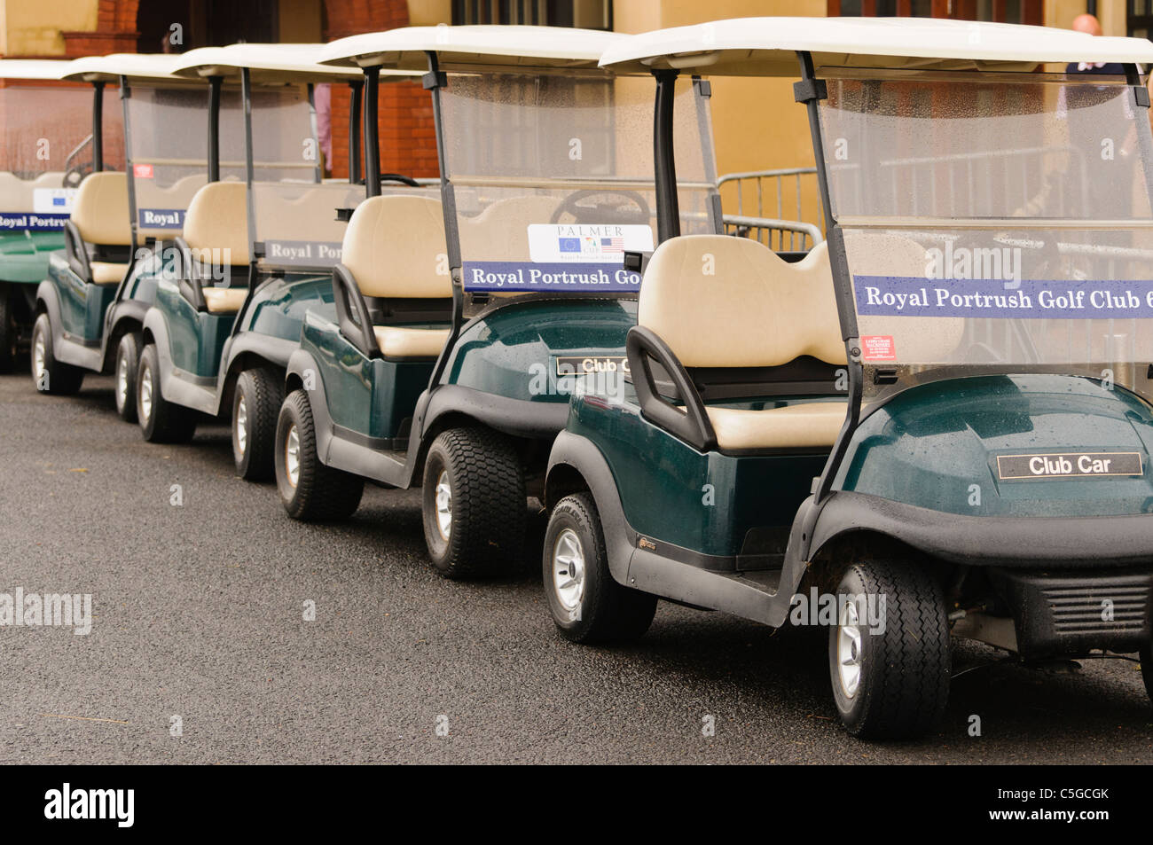 Golf carts at Royal Portrush Golf Club Stock Photo - Alamy