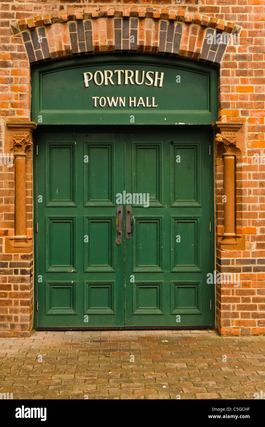 Door at Portrush Town Hall Stock Photo - Alamy