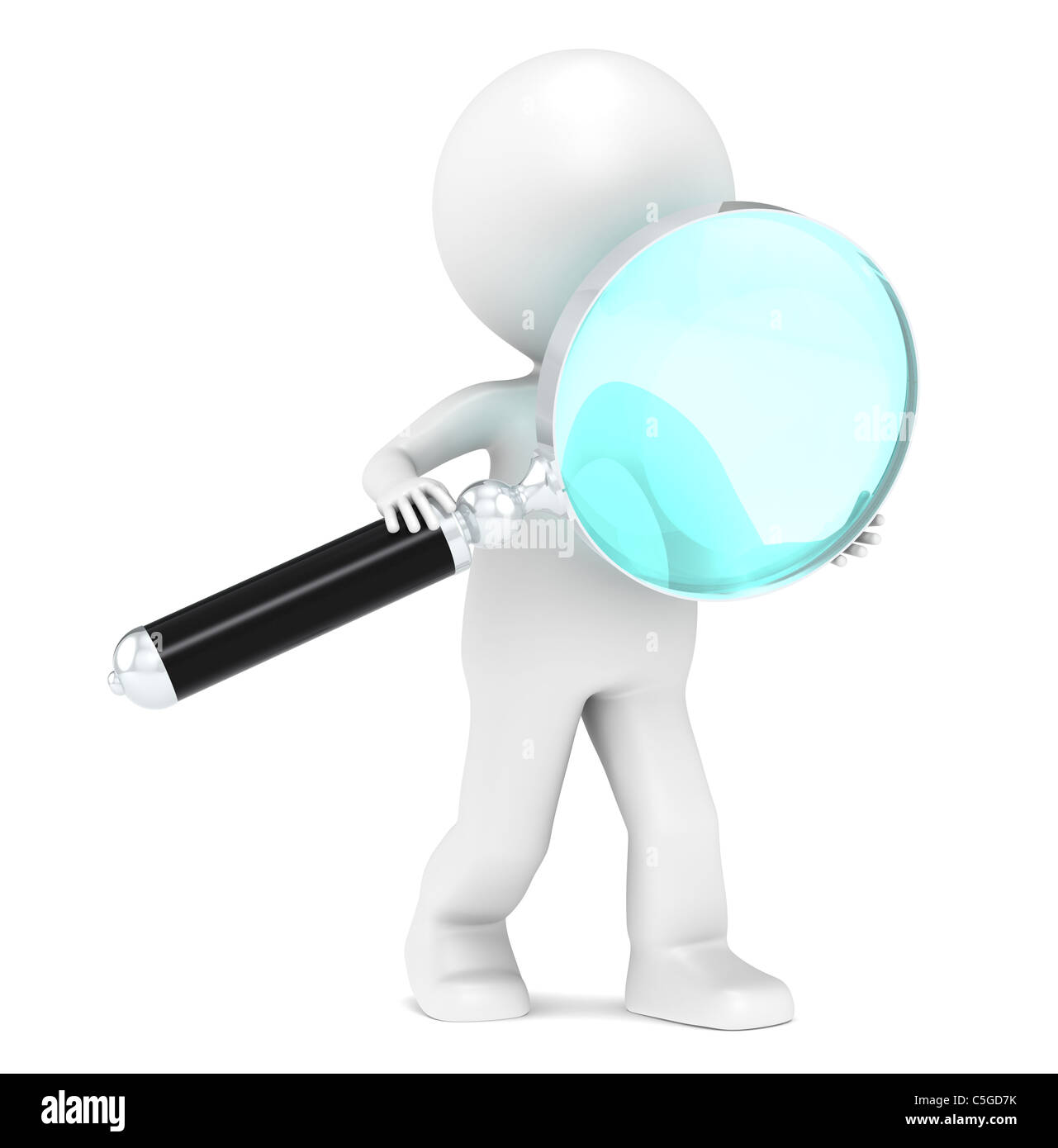 3d render little man magnifying hi-res stock photography and images - Alamy