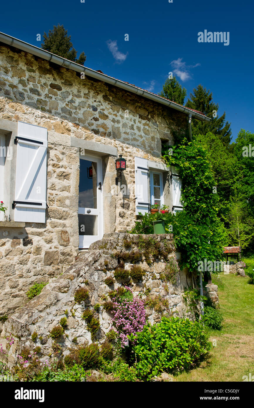 Romantic typical French house with frontdoor and shutters Stock Photo ...