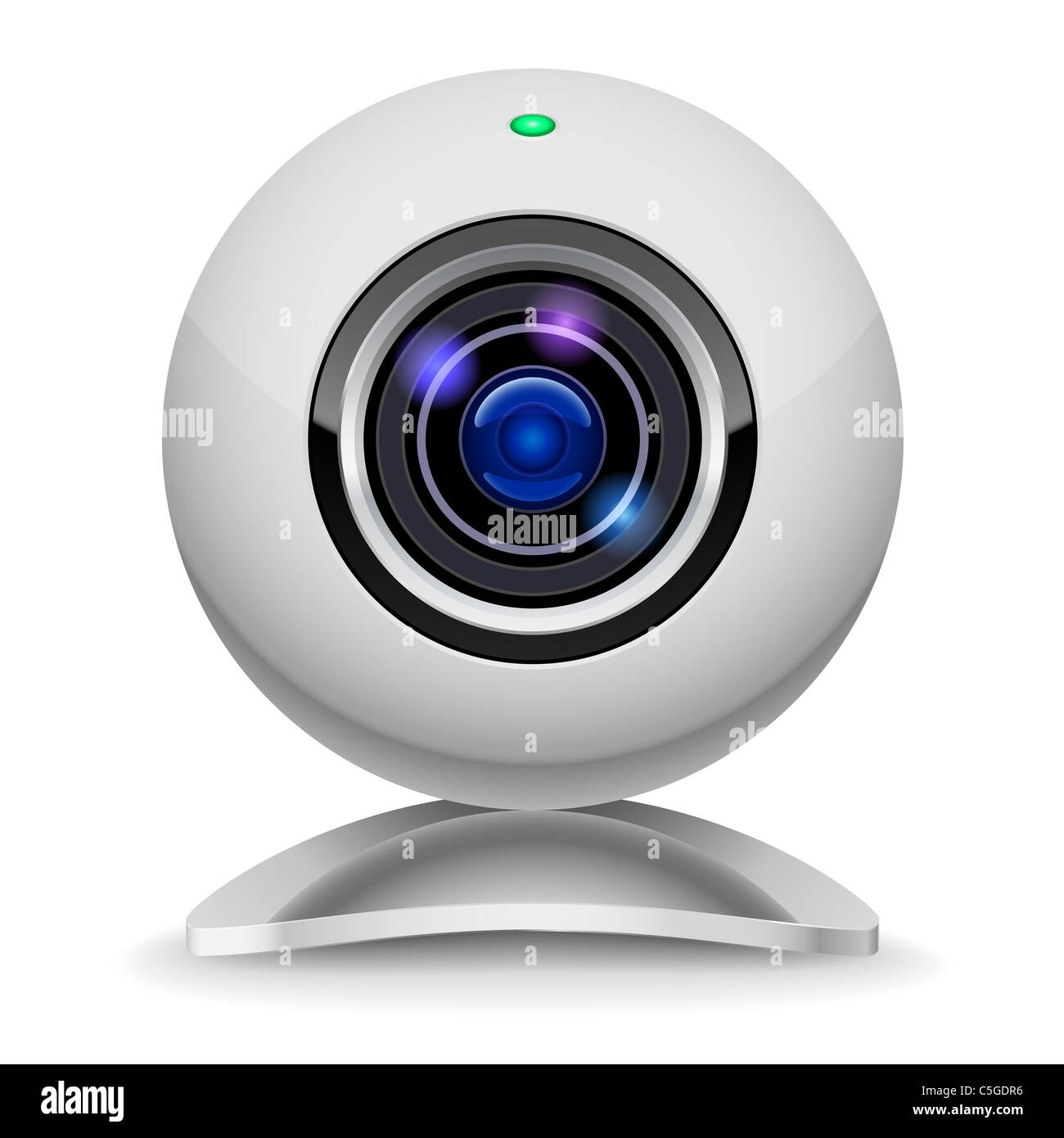 Realistic white webcam. Illustration on white background Stock Photo ...