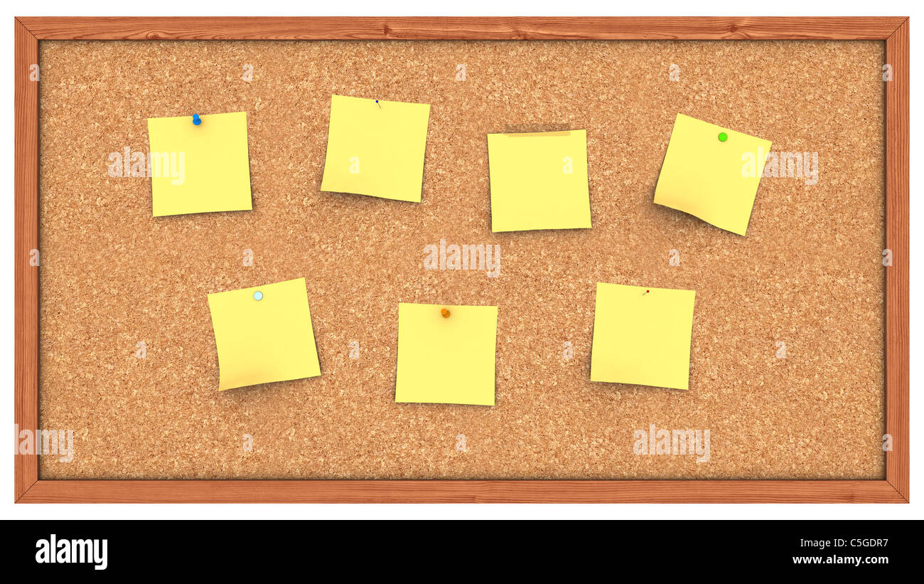 A Corckboard with several Post It's Stock Photo - Alamy