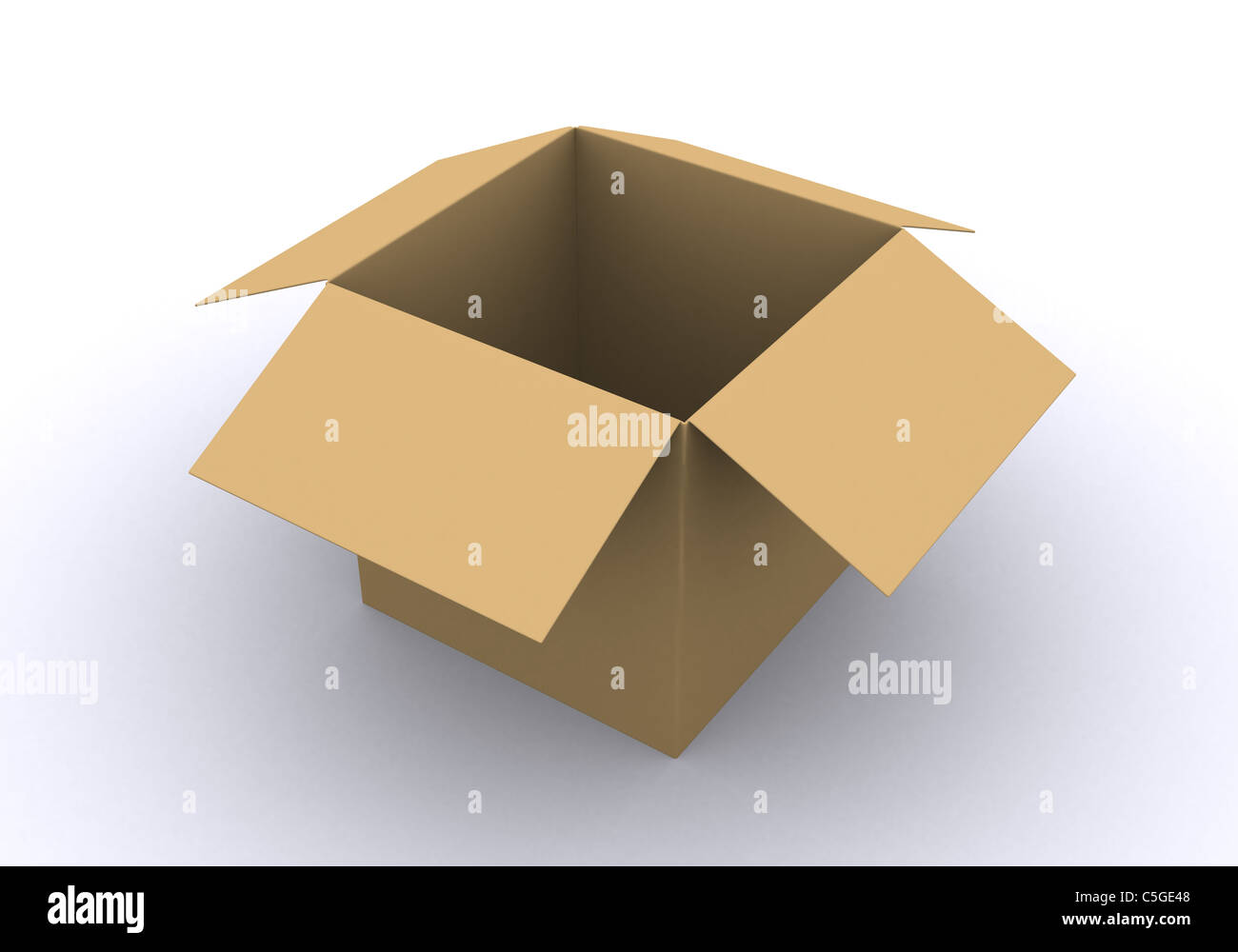 A single opened package on white background with ambient shadows Stock ...