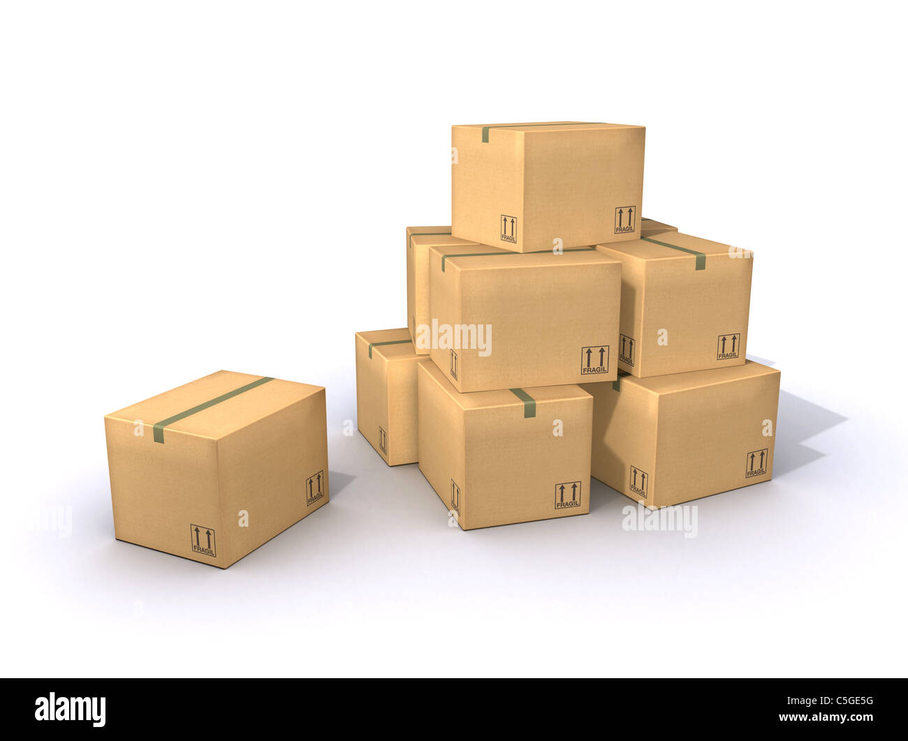 A pile of moving boxes made out of cardboard paper Stock Photo - Alamy