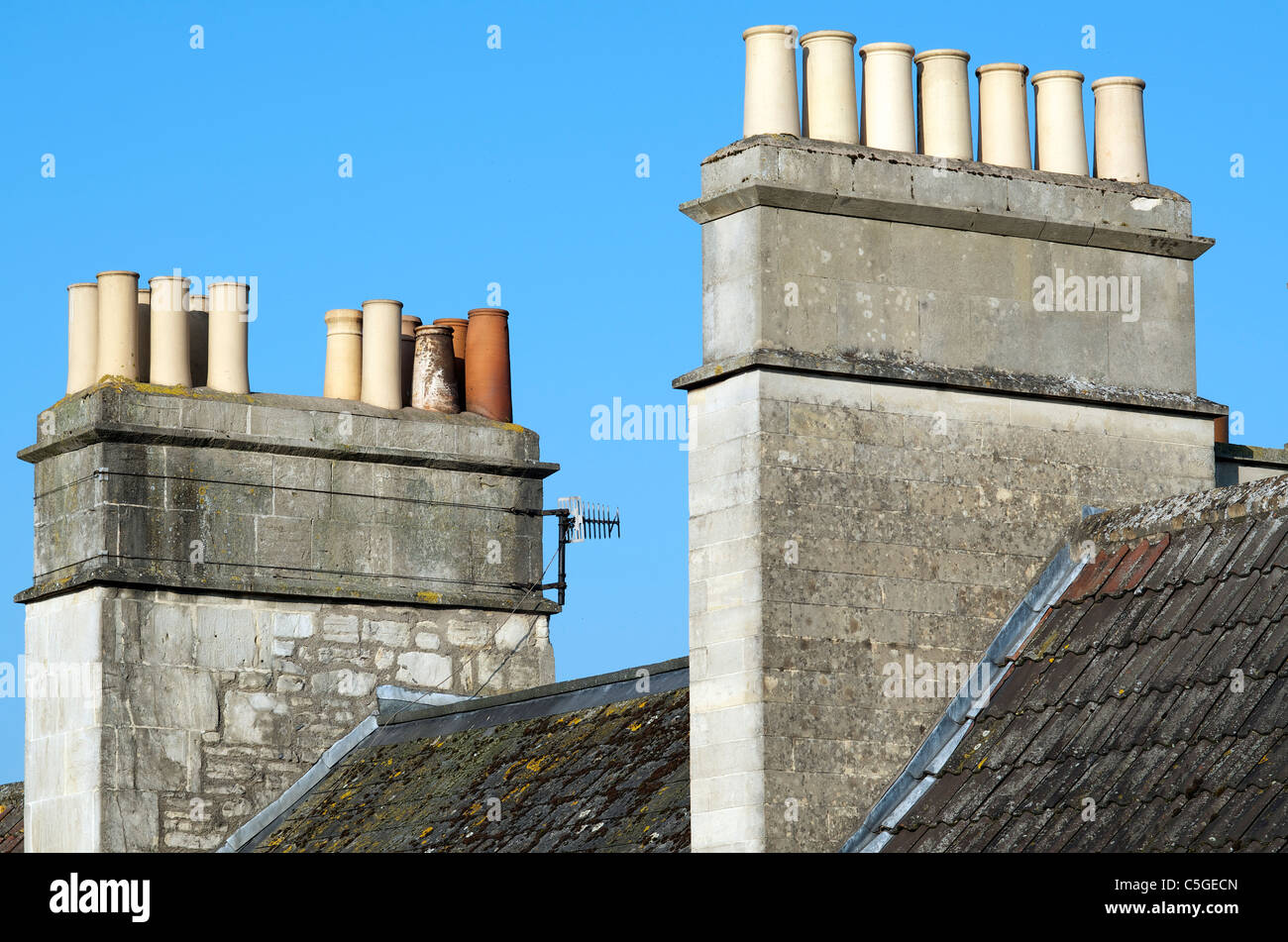 RoofTops and Chimneys on Period Property Stock Photo - Alamy