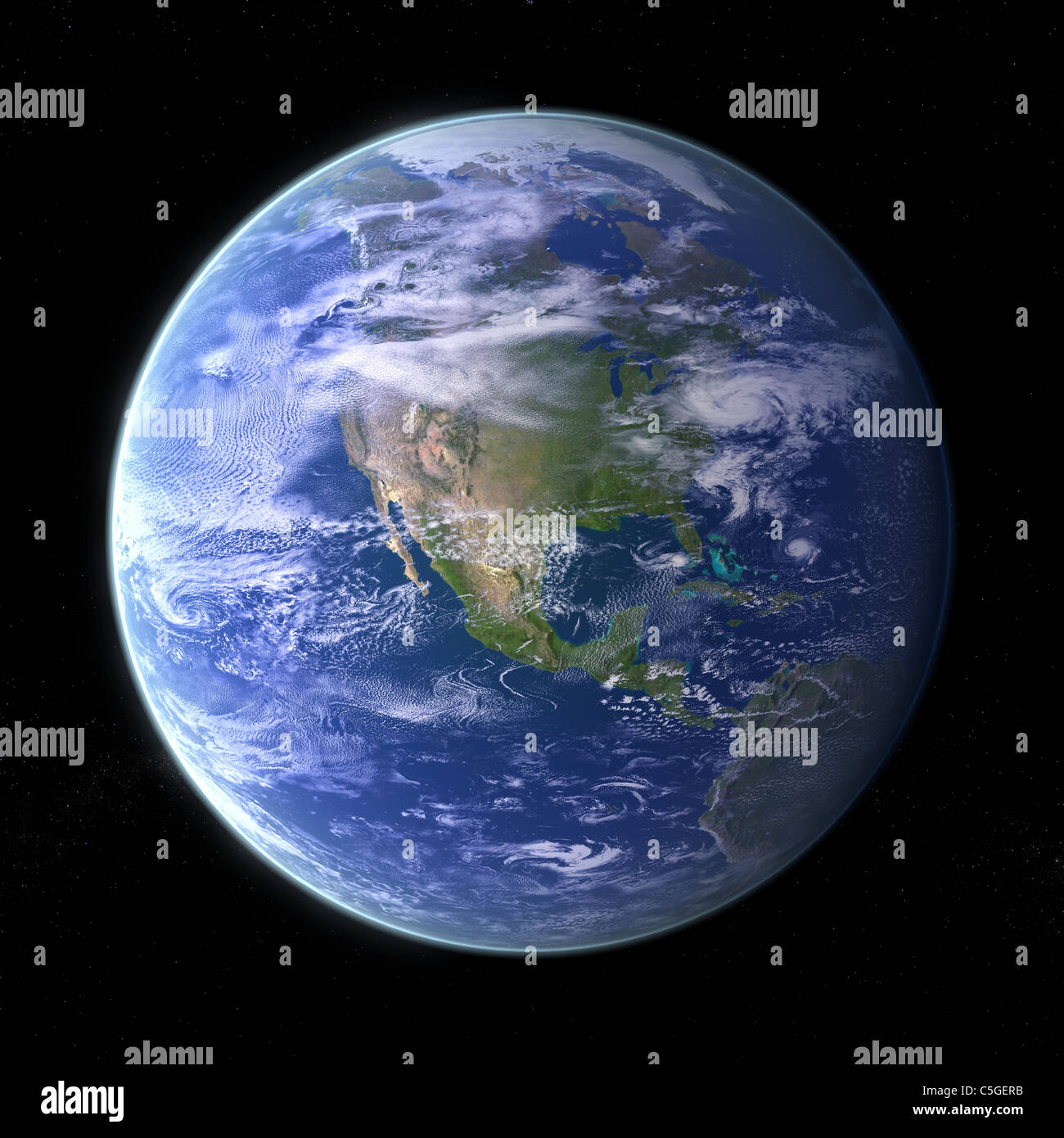 Our own Planet Earth on black background Stock Photo - Alamy
