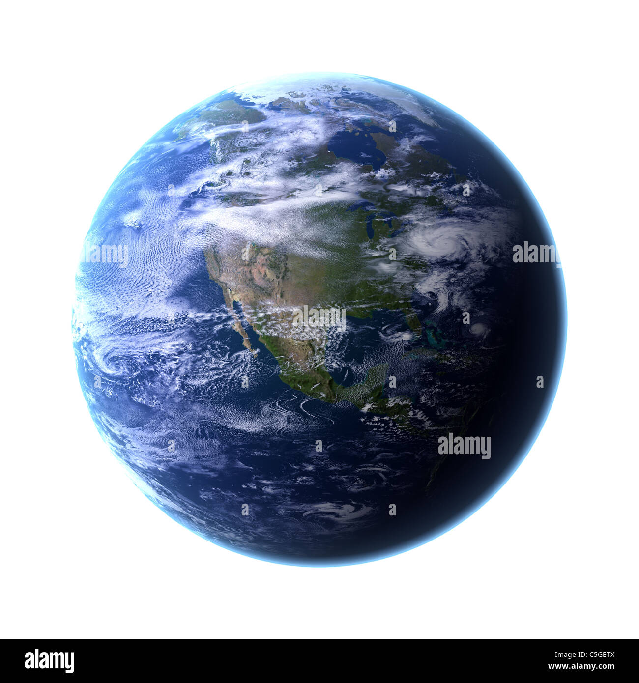 Our own Planet Earth on white background Stock Photo - Alamy