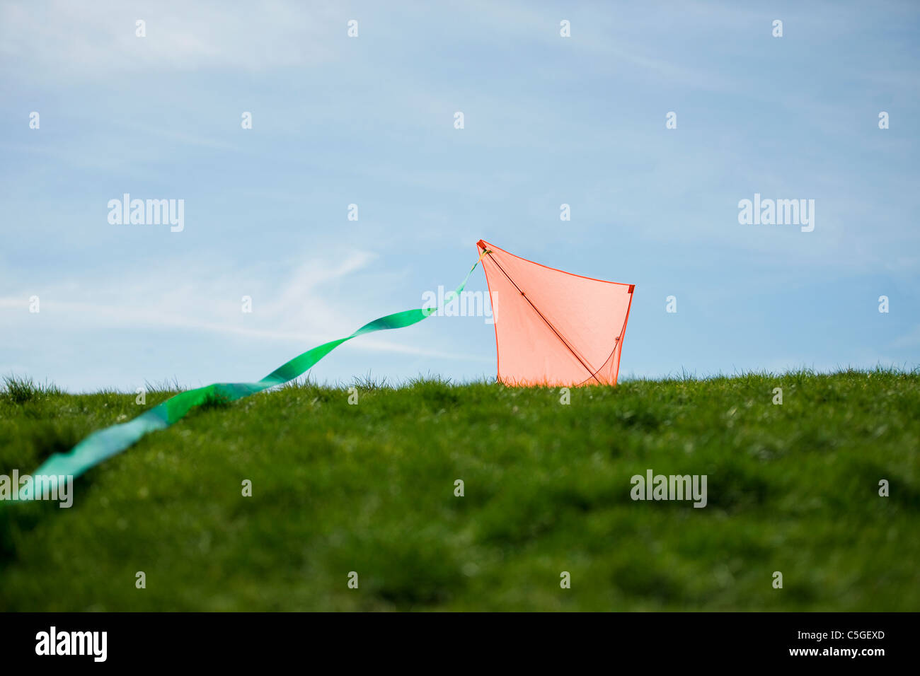 A red kite on the ground Stock Photo - Alamy