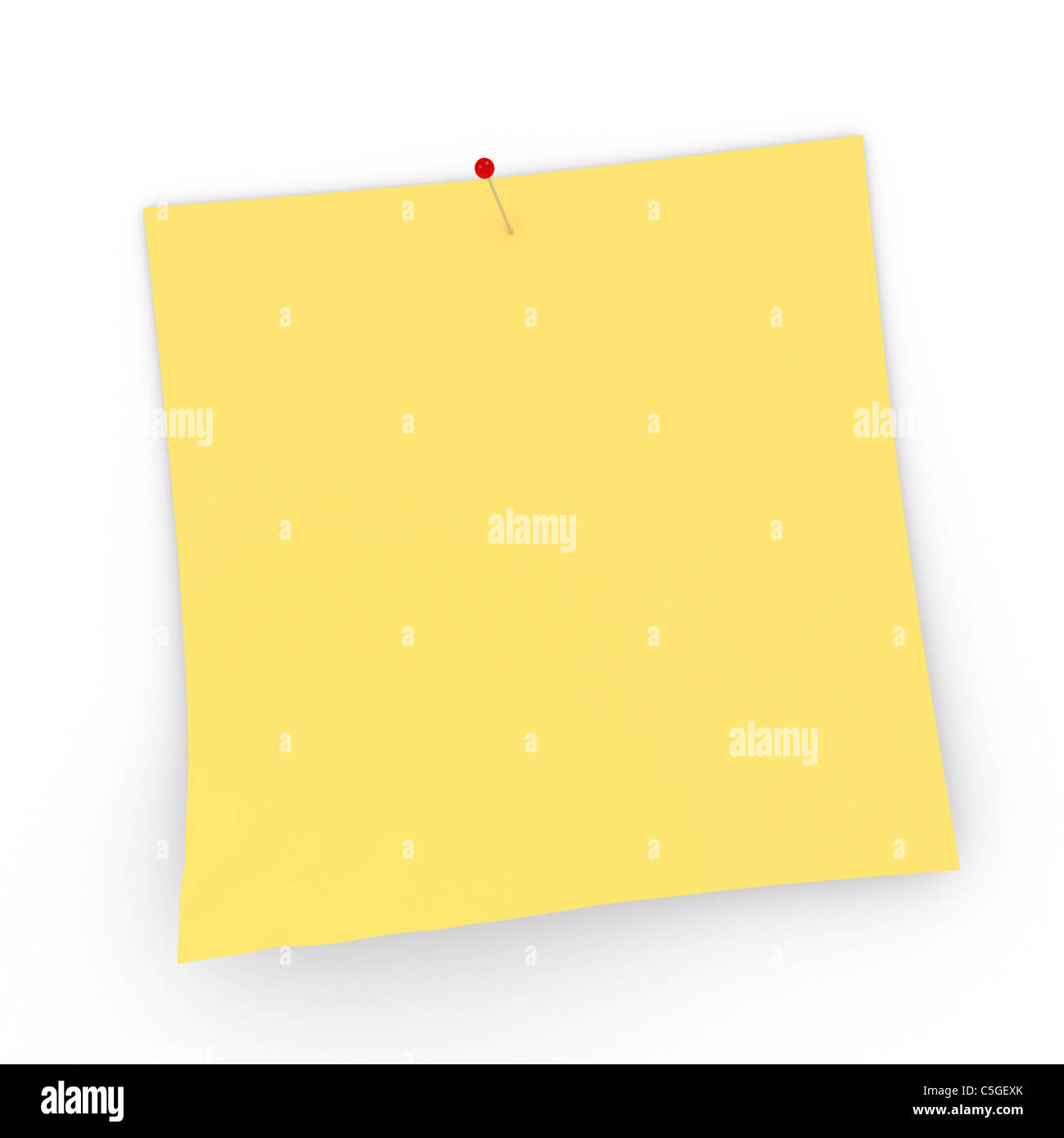 A Post It with a small pin on it Stock Photo - Alamy