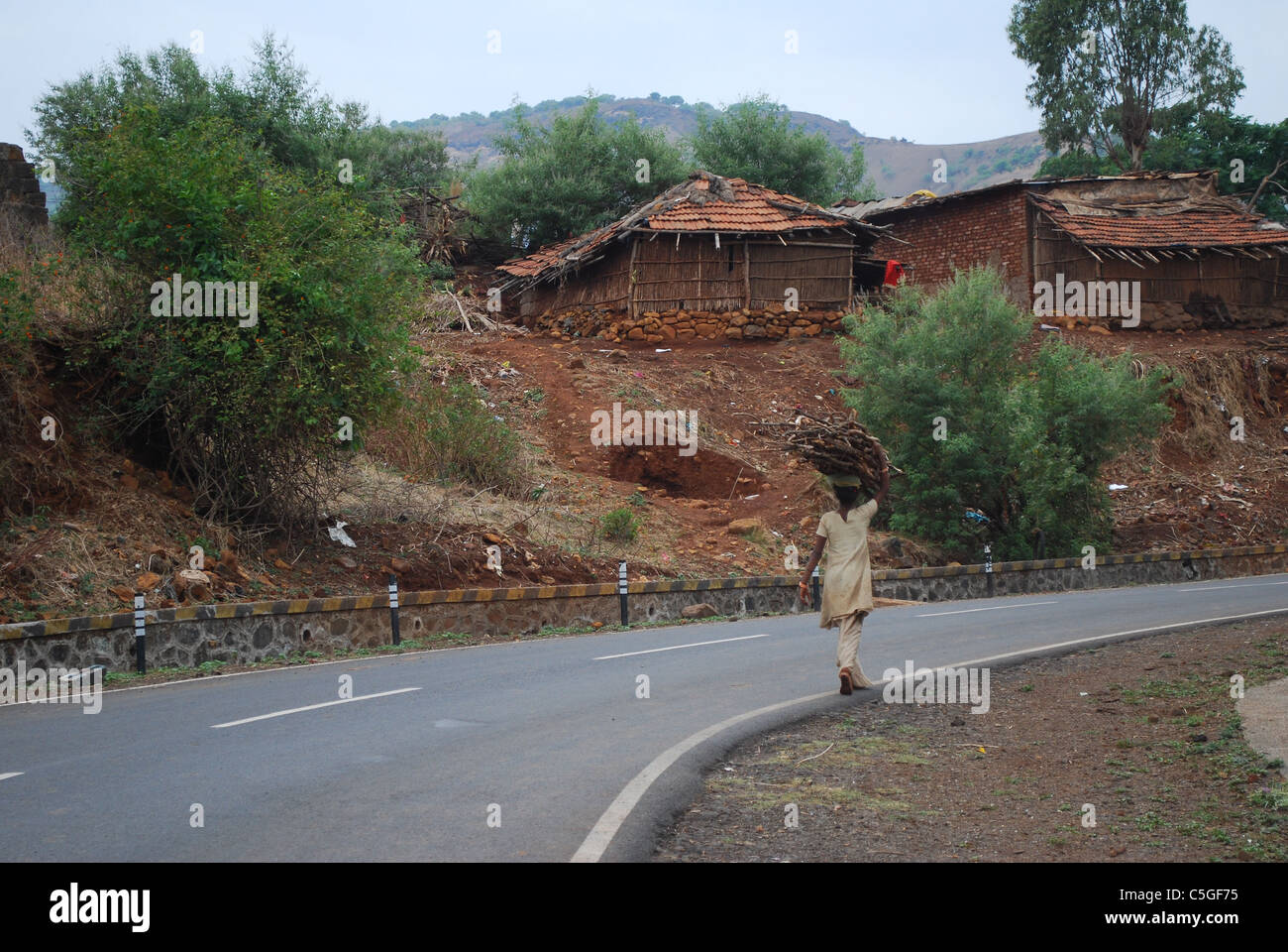 woman carrying wooden stick for cooking Stock Photo - Alamy