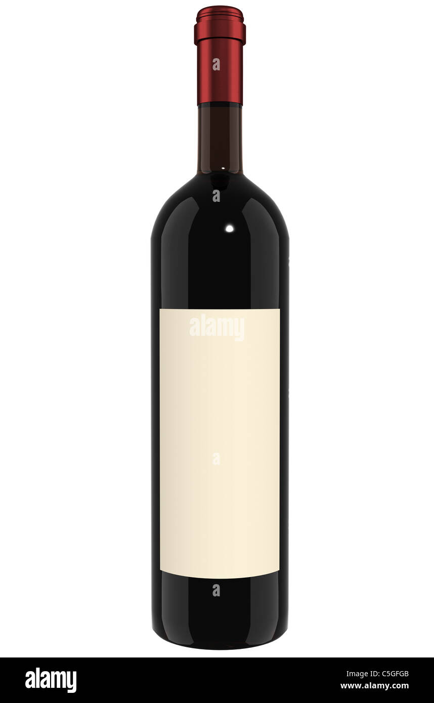 A Bottle of red wine with label Stock Photo - Alamy