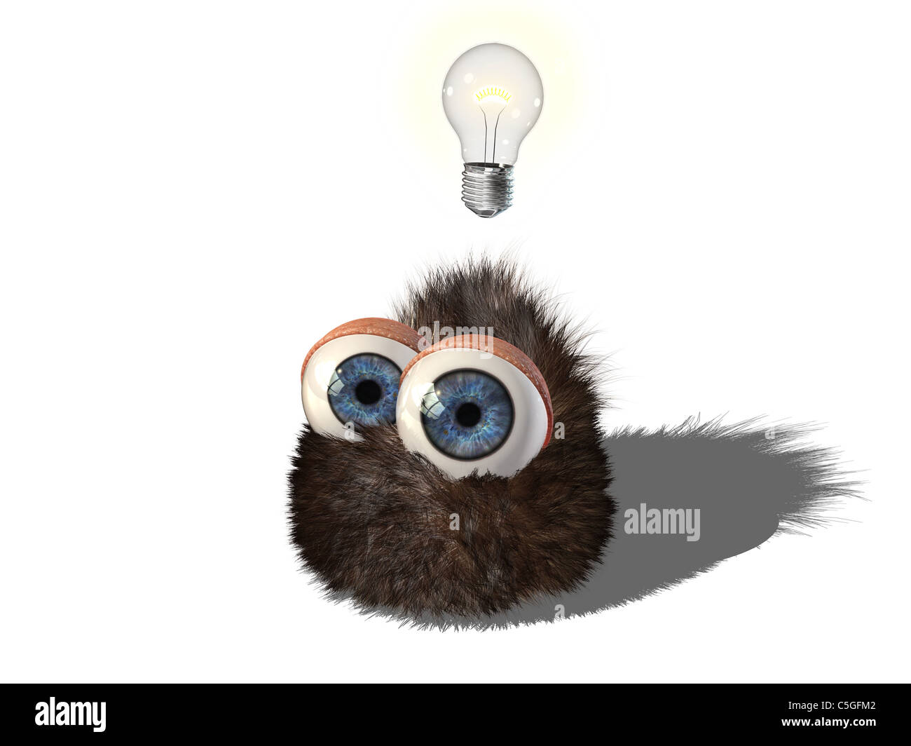 Wobby, the cute hairy creature, has got an Idea Stock Photo - Alamy
