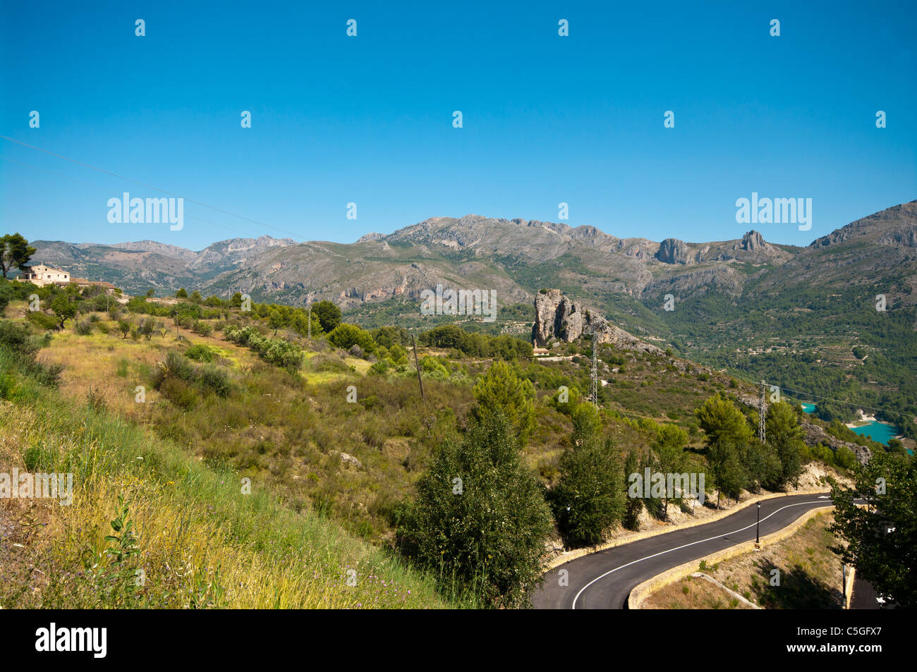 Spanish Countryside and The Aitana Mountains as seen from Guadalest ...