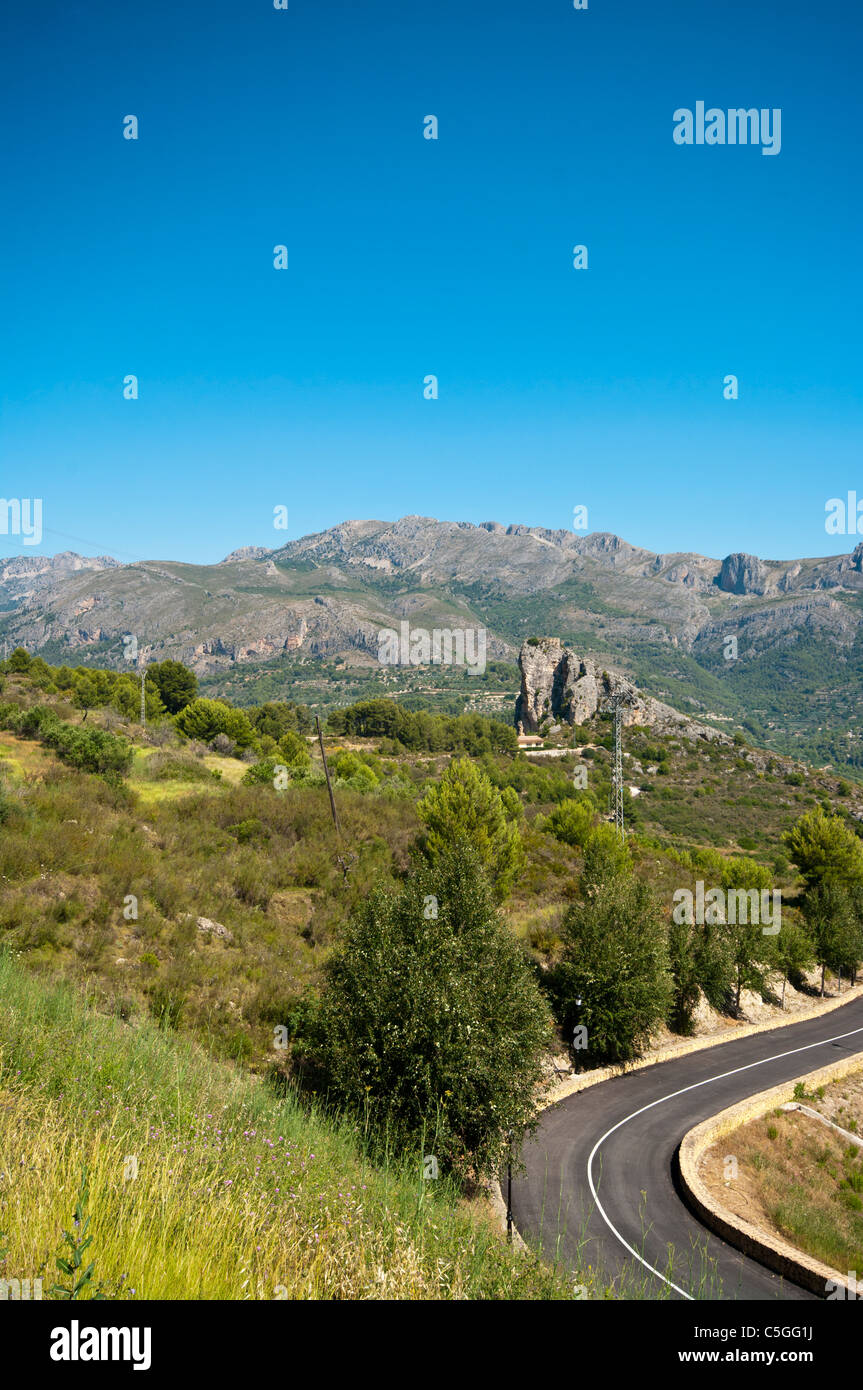 Spanish Countryside and The Aitana Mountains as seen from Guadalest ...
