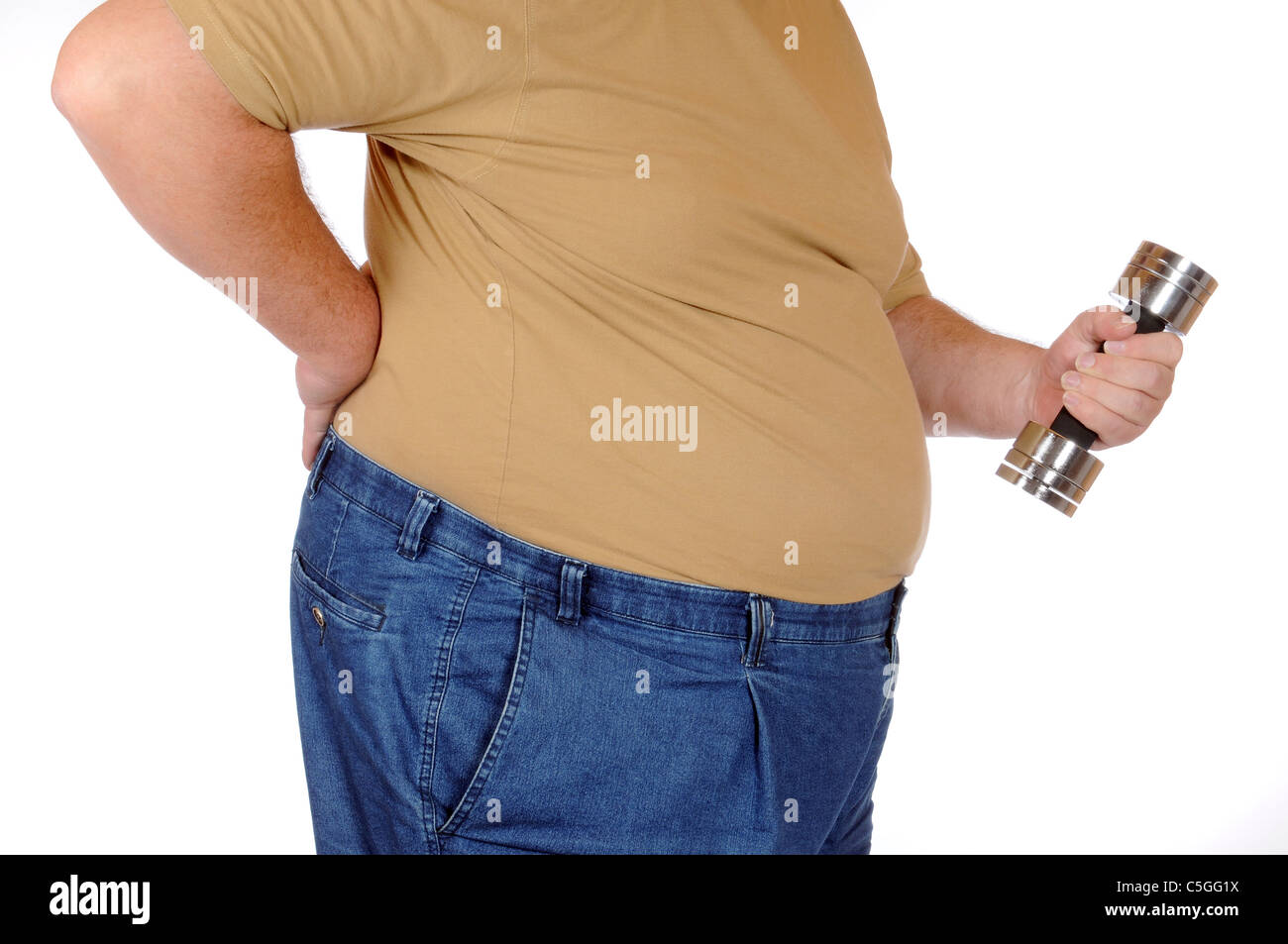 Fat Man Weights Training High Resolution Stock Photography and Images ...
