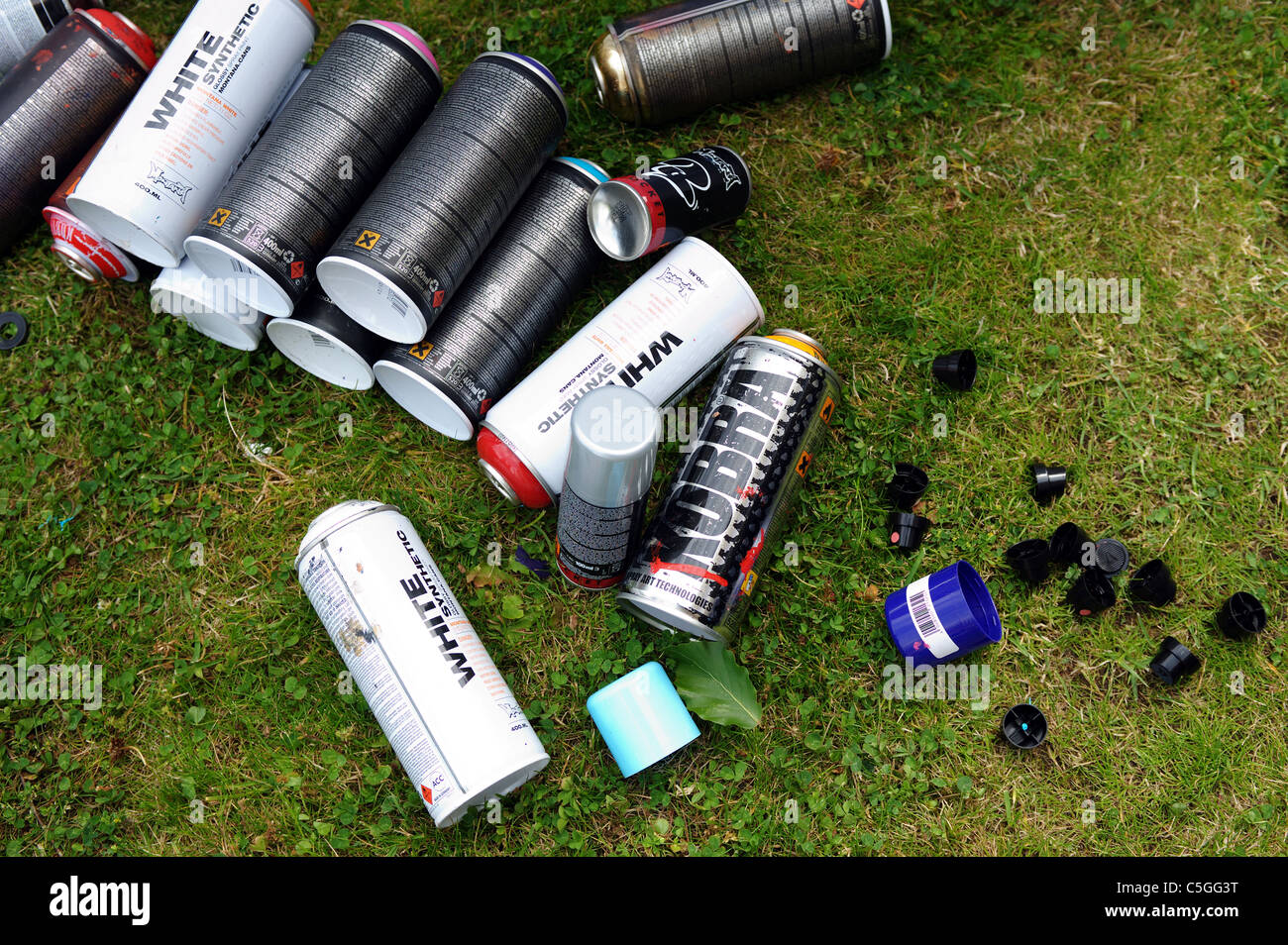 Cans of spray paint used by a graffiti artist - Copyright owned ...