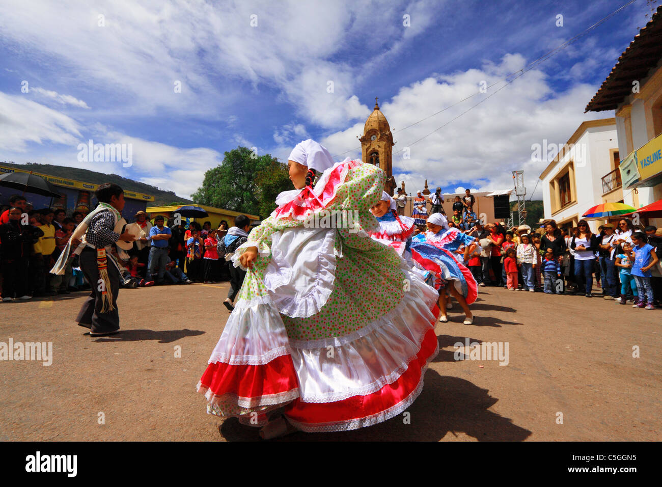 Dancers of Nobsa Dance Group performing outside a traditional dance ...
