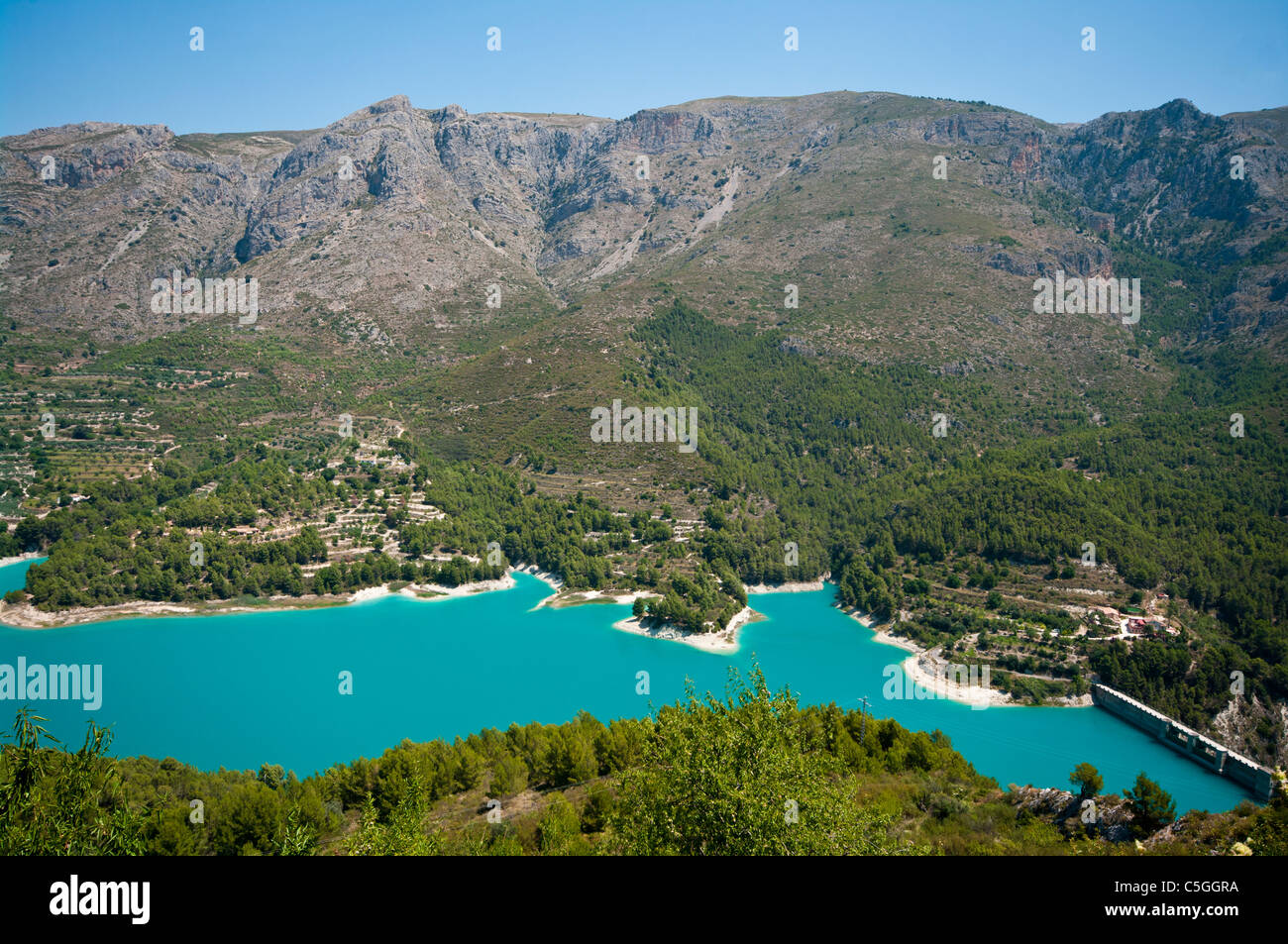The Spanish Countryside, Reservoir and The Aitana Mountains as seen ...