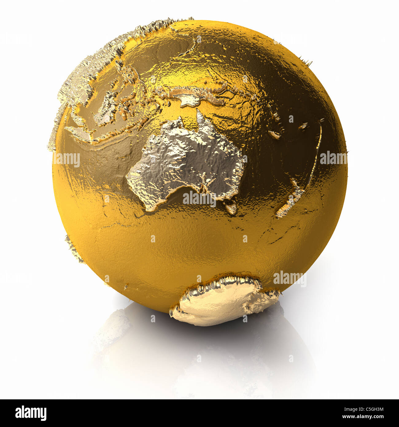 Gold globe metal earth realistic hi-res stock photography and images ...
