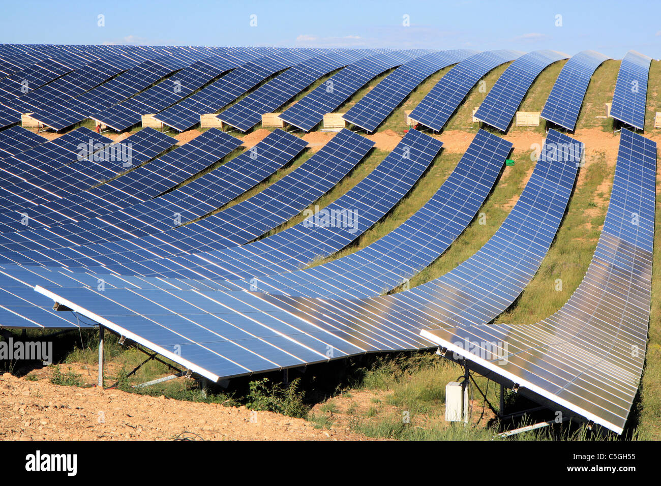 Gigantic solar farm in Provence , Les Mées , France Stock Photo - Alamy