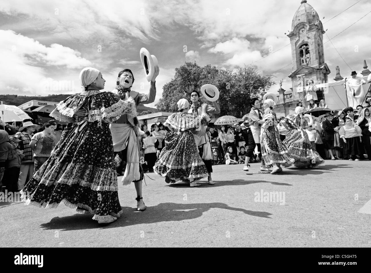 Dancers of Nobsa Dance Group performing outside a traditional dance ...