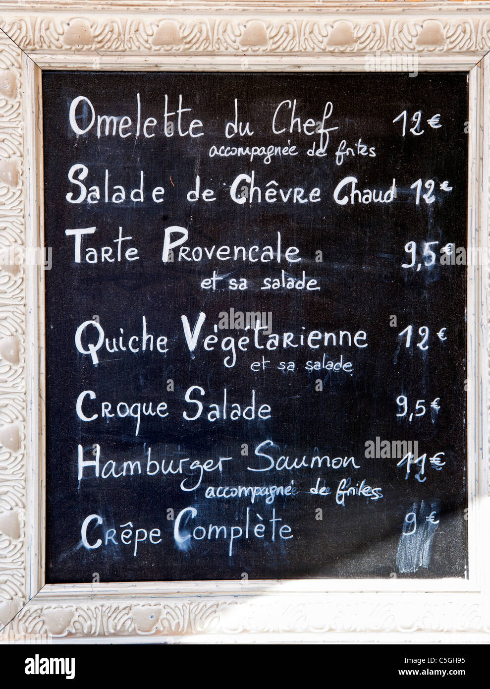 French Bistro Food Menu