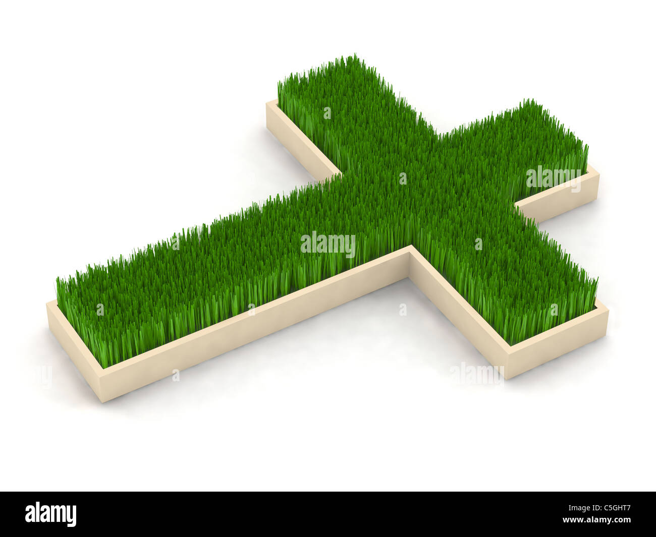 cross grass 3d illustration Stock Photo - Alamy