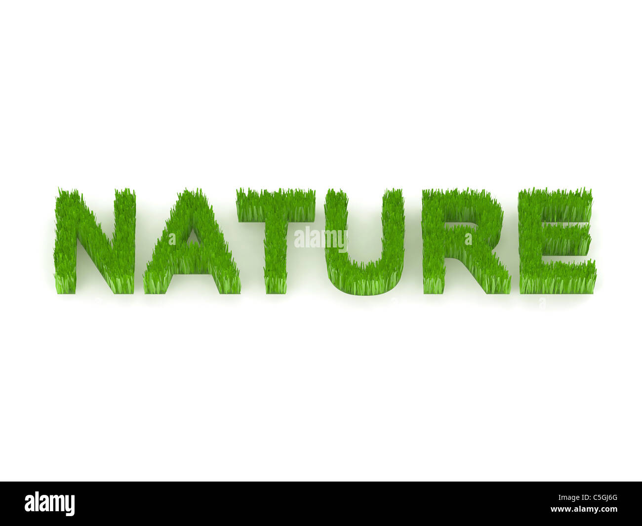 written nature with grass 3d illustration Stock Photo - Alamy