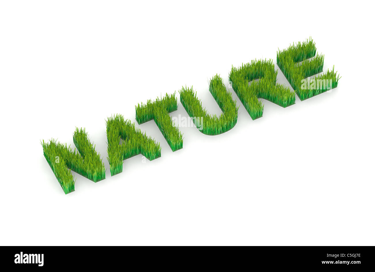 written nature with grass 3d illustration Stock Photo - Alamy