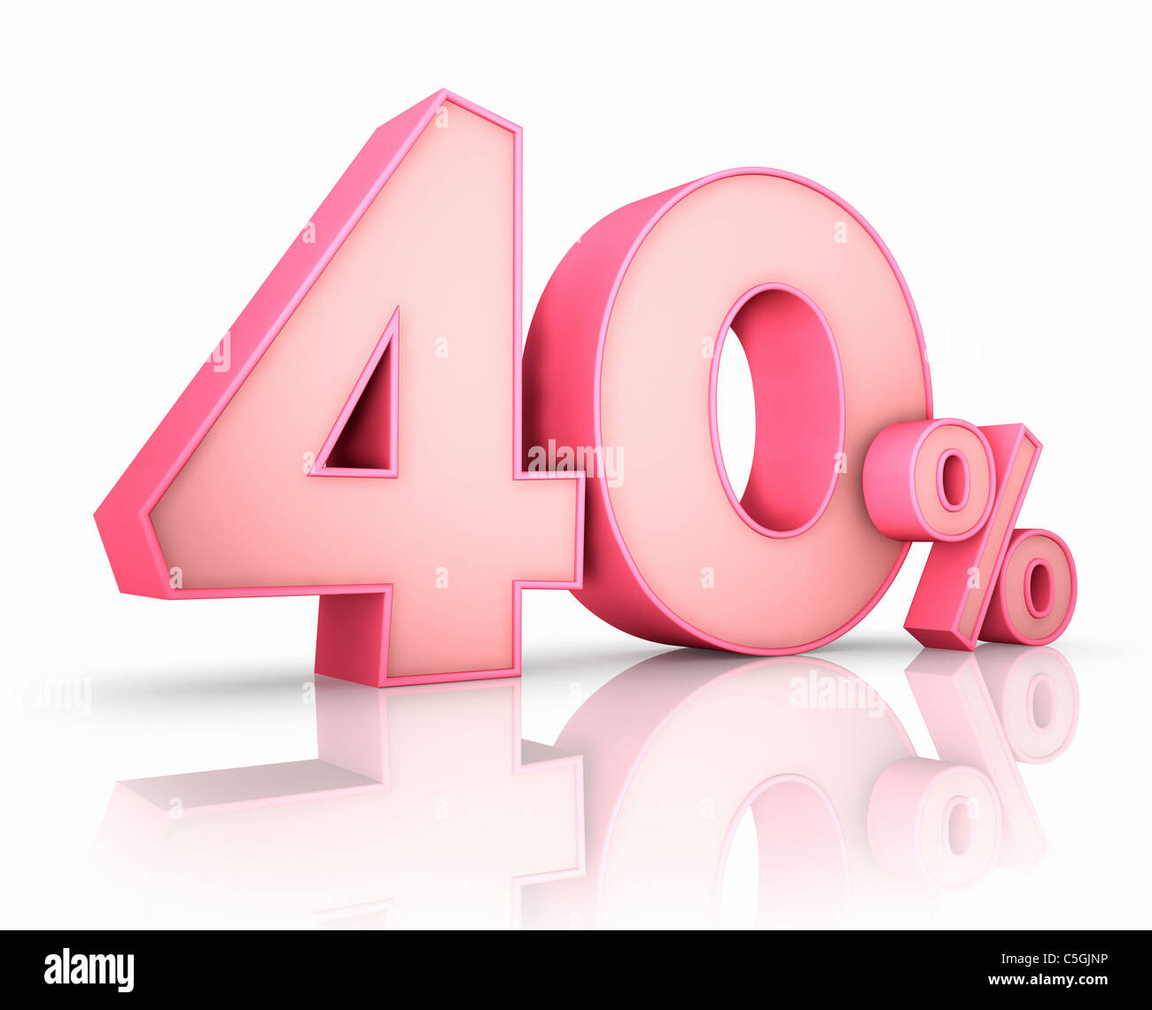 Pink forty percent, isolated on white background. 40 Stock Photo - Alamy