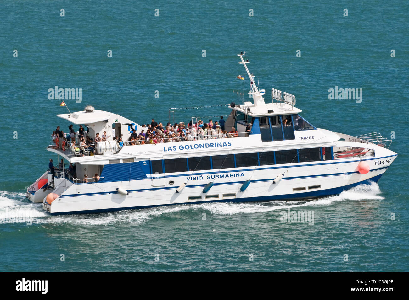 Mediterranean pleasure craft, tourist sightseeing boat Stock Photo - Alamy