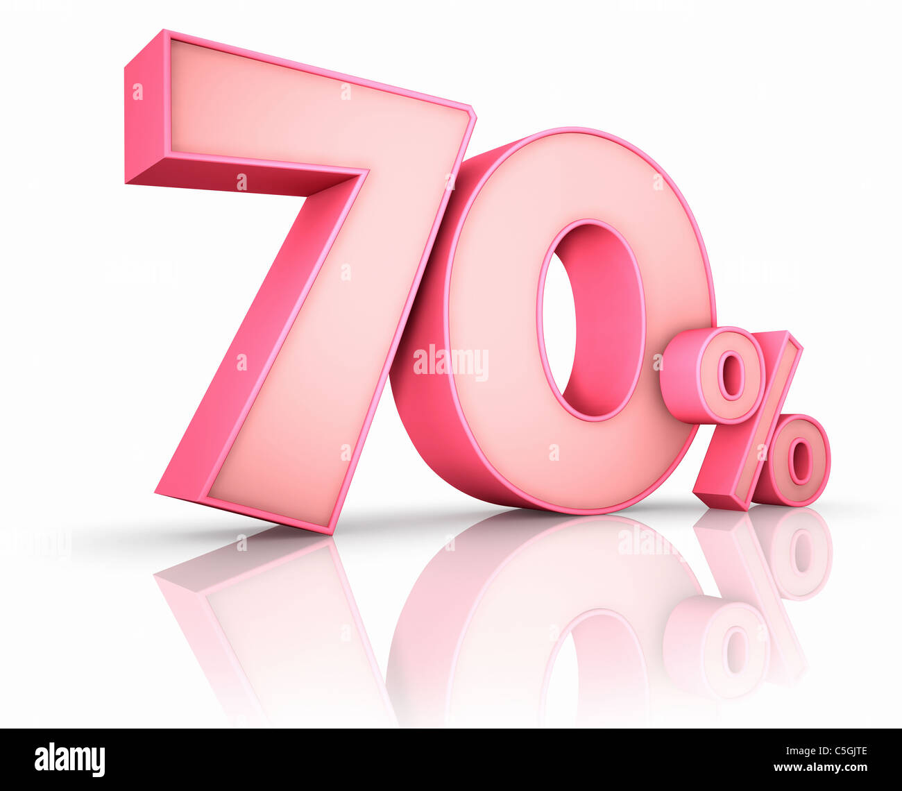 Pink seventy percent, isolated on white background. 70 Stock Photo - Alamy