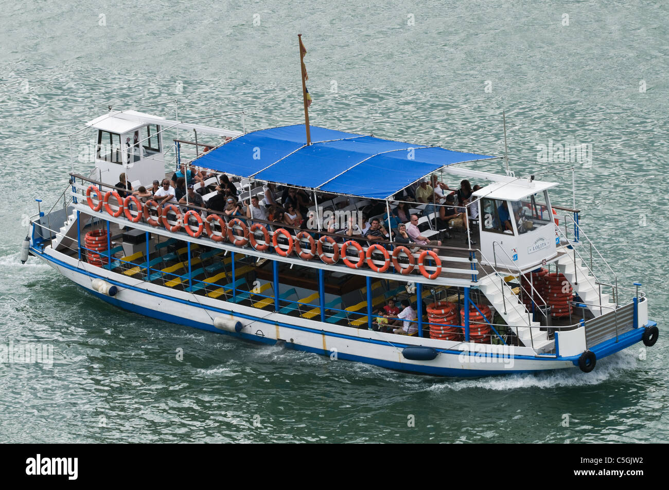 Mediterranean pleasure craft, tourist sightseeing boat Stock Photo - Alamy