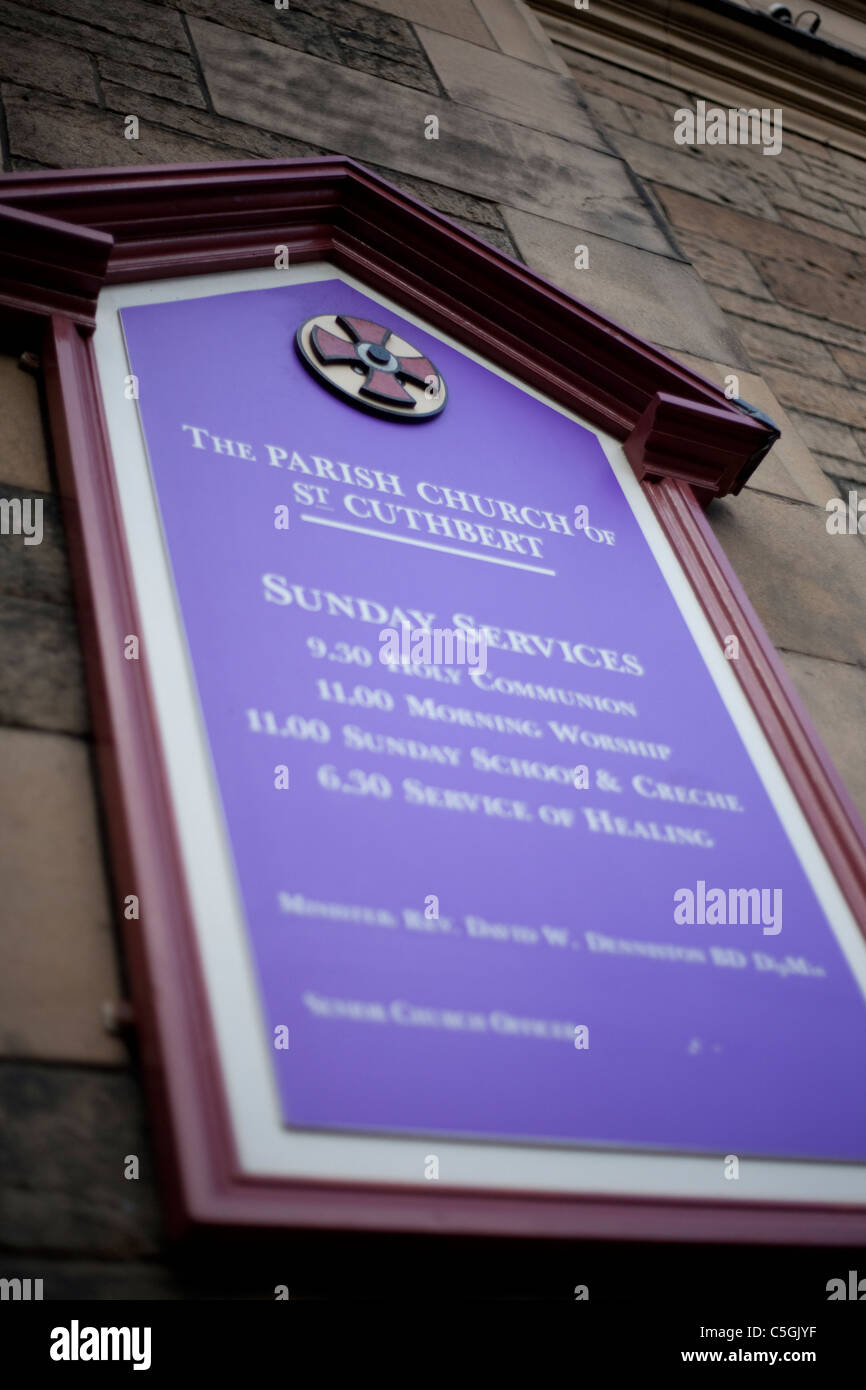 Information sign parish church hi-res stock photography and images - Alamy