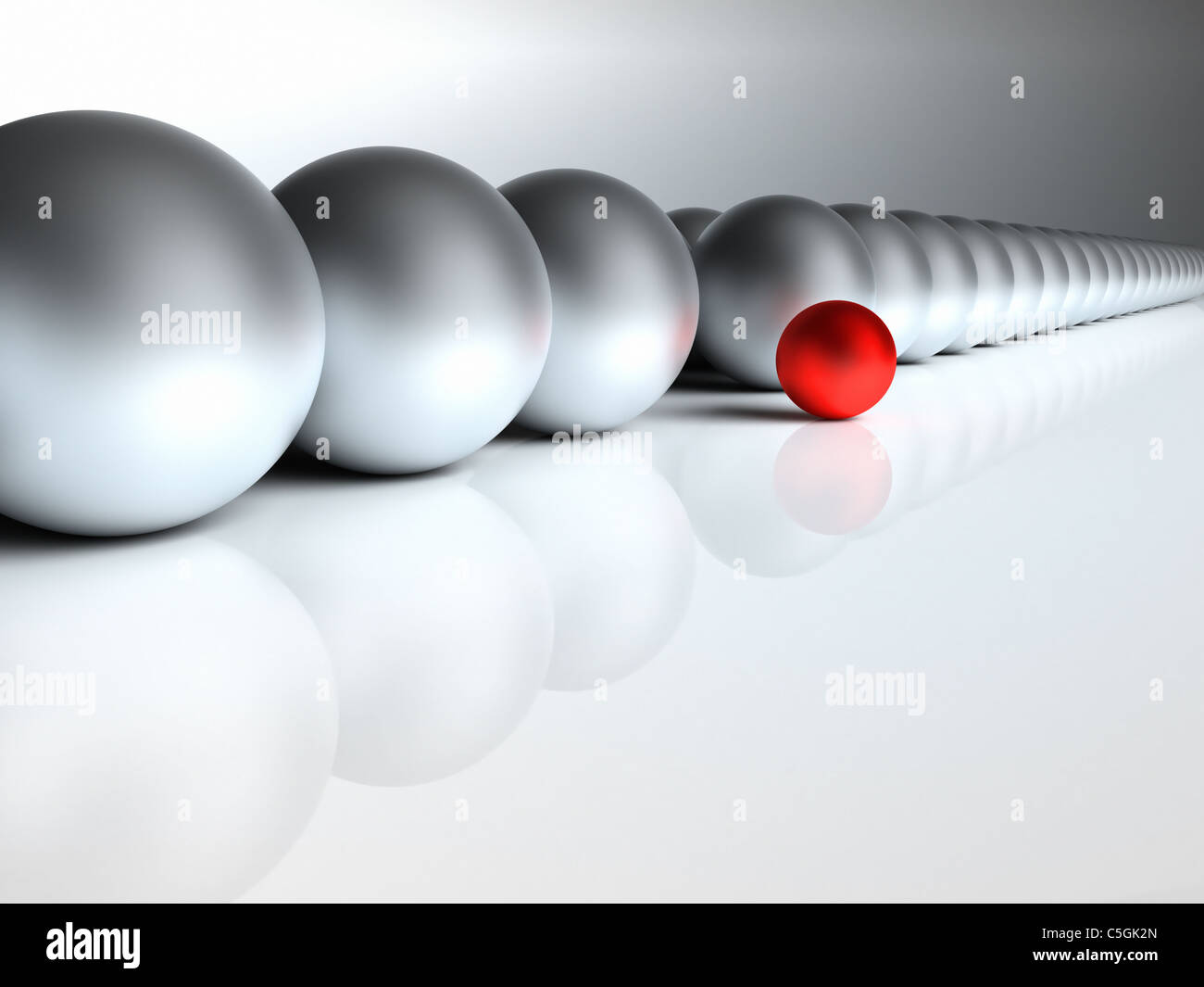 One small and many large balls, conceptual 3d render Stock Photo - Alamy