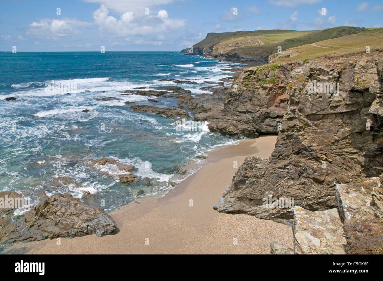 Impressive stretch of Cornwall's Atlantic coastline, looking northwest ...