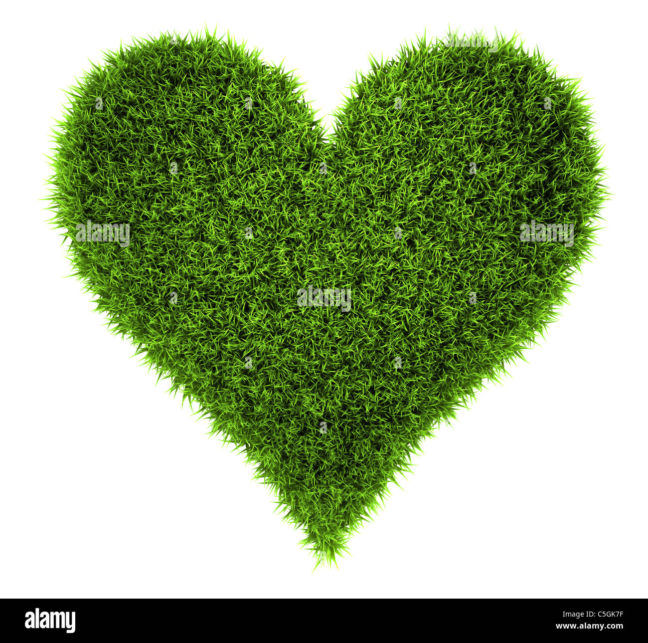 Grass heart isolated on white background, 3d render Stock Photo - Alamy