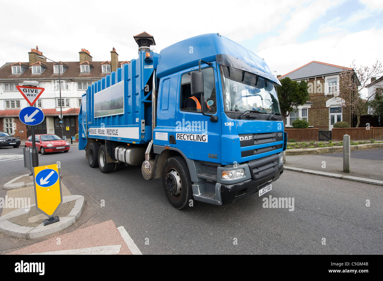 Council lorry collecting recyclable waste in Lewisham, London, England ...
