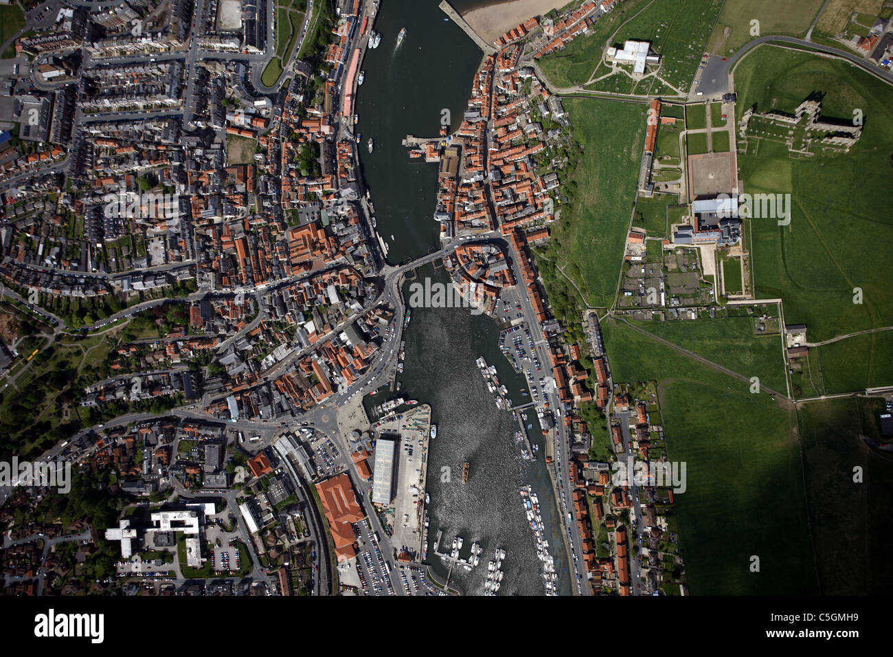 Aerial view of Whitby,North Yorkshire Stock Photo - Alamy