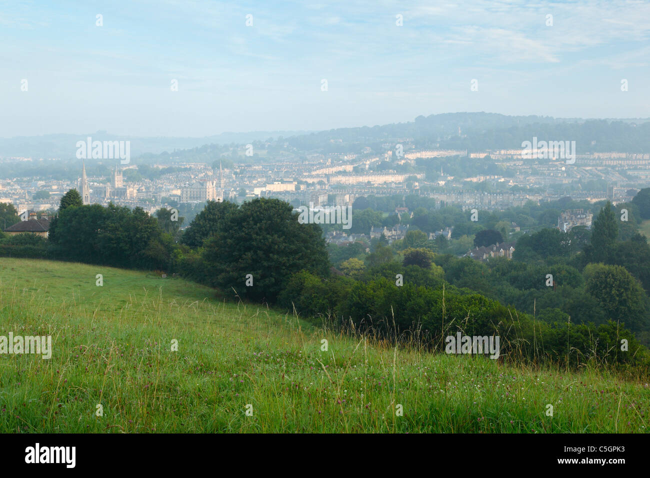 The City of Bath at Dawn from the Skyline Walk at Widcombe Hill ...