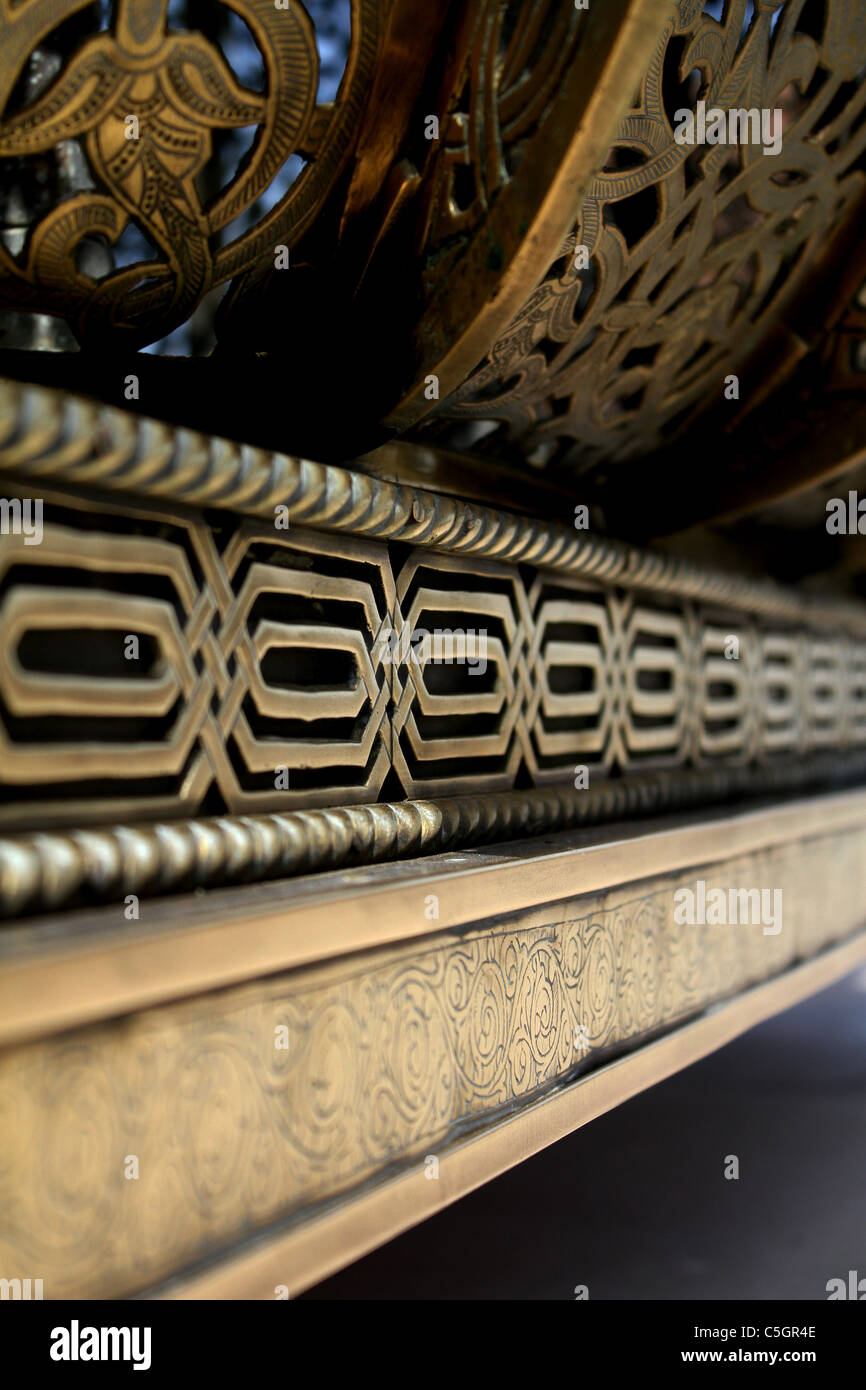 Moroccan copper craft details in Mausoleum Mohammed V in Rabat, Morocco ...