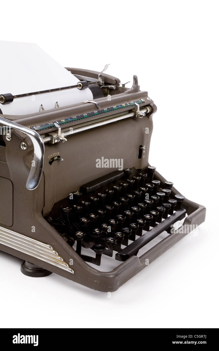 Typewriter and paper close up shot Stock Photo - Alamy