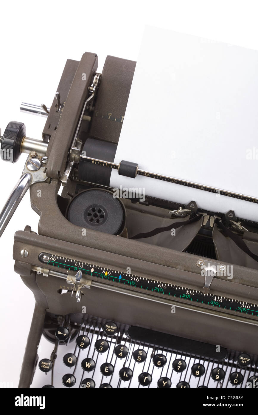 Typewriter and paper close up shot Stock Photo - Alamy
