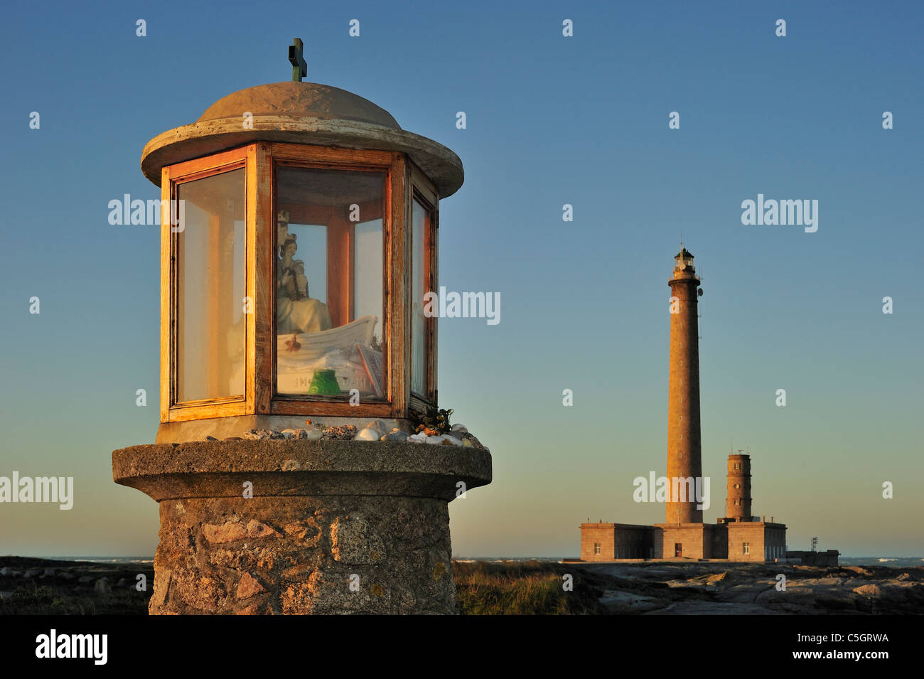 Fisherman's shrine in front of the lighthouse Phare de Gatteville ...