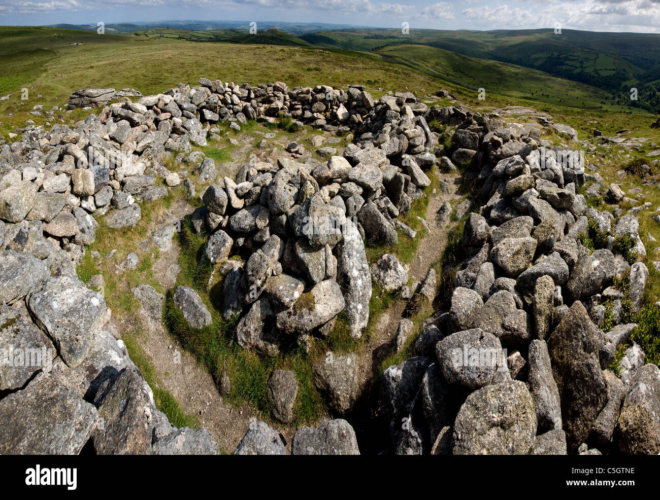 Yar Tor maze cairn near Dartmeet in Dartmoor Devon Stock Photo - Alamy